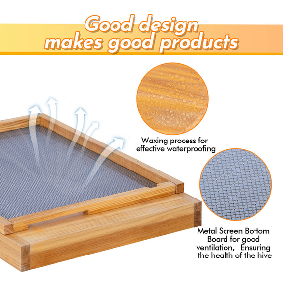 Ventilated 10 Frame Beehive Screened Bottom Board with Wax Dipped ...