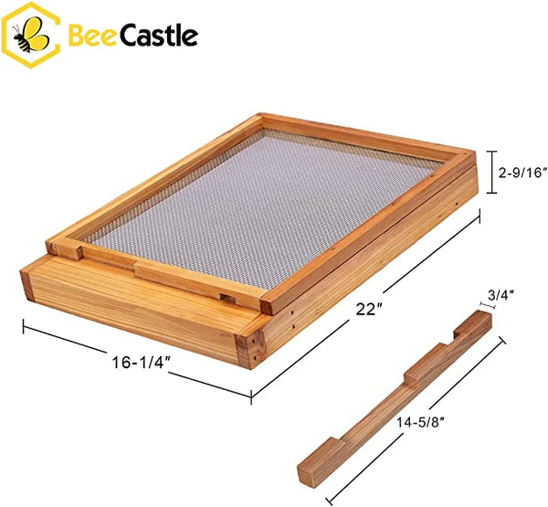 BeeCastle Hives 10 Frame 2 Layer Screened Bottom Board Wax Coat Beehive Kit