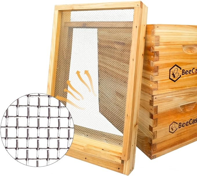 BeeCastle Hives 10 Frame 2 Layer Screened Bottom Board Wax Coat Beehive Kit