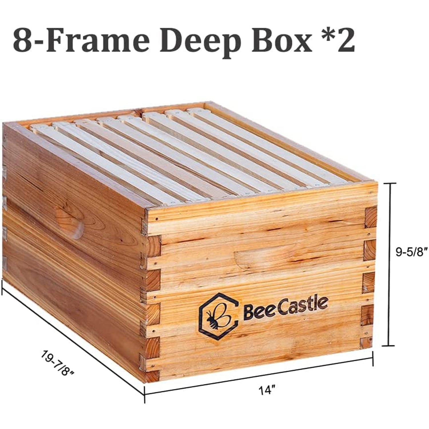 BeeCastle Hives 8 Frame Beeswax Coated Unassembled Complete Beehive Kit