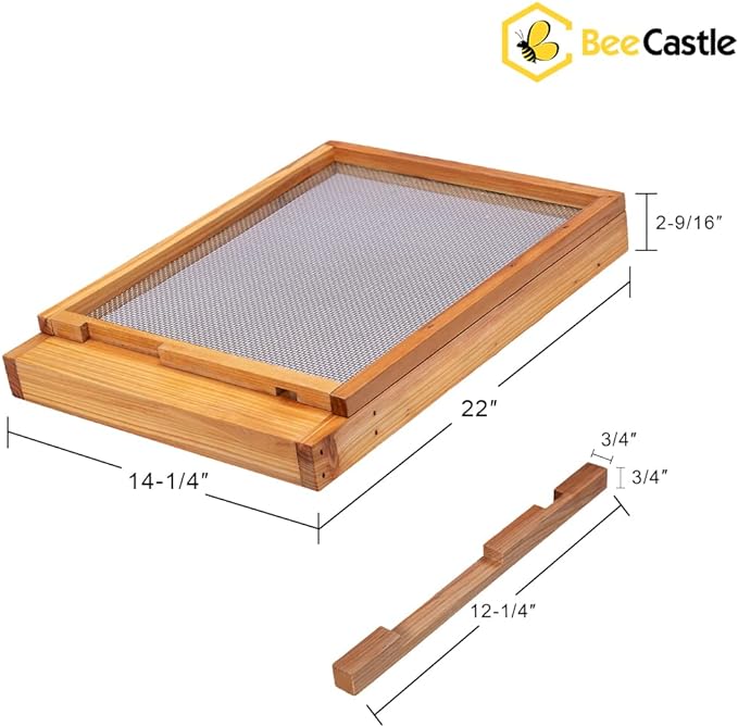 BeeCastle Hives 8 Frame 2 Layer Screened Bottom Board Wax Coated ...